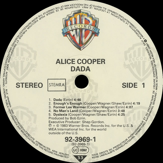 Dada Discography - Alice Cooper eChive